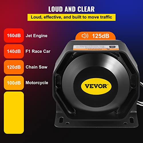 Mophorn 200W Car Warning Alarm Vehicle 7 Sound Loud Warning Alarm Kit MIC System Emergency Fire Siren PA Speaker