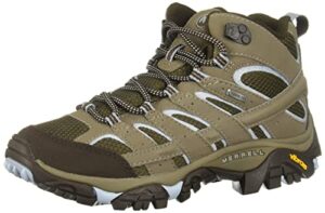 merrell women's moab 2 mid gore-tex hiking boot, brindle, 8