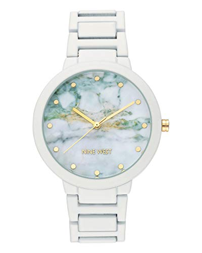 Nine West Women's NW/2274MAWT Rubberized White Bracelet Watch