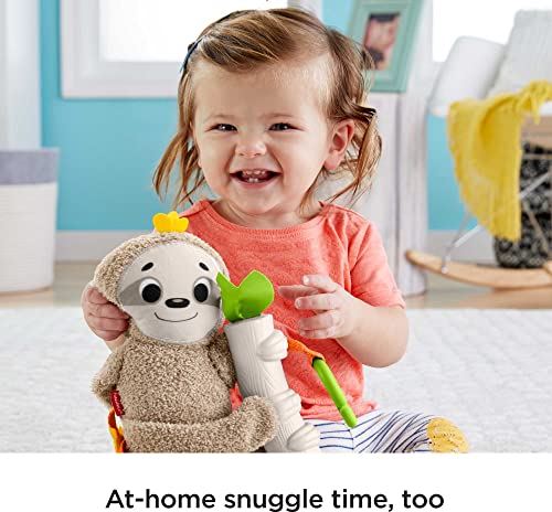 Fisher-Price Baby Toy Slow Much Fun Stroller Sloth With Motion & Sensory Details For Newborn Take-Along Play