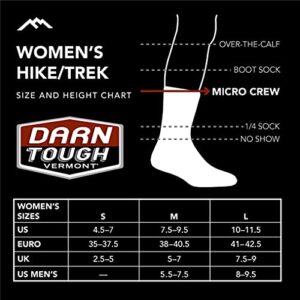 Darn Tough (Style 1967 Women's Light Hiker Hike/Trek Sock - Slate, Small