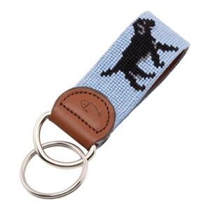 huck venture black lab needlepoint key fob & keychain (black lab)