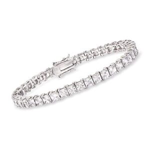 ross-simons 19.00 ct. t.w. princess-cut cz tennis bracelet in sterling silver. 8 inches