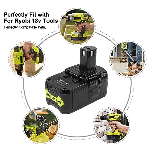 ARyee 6.0Ah 18V Li-ion Replacement Battery for Ryobi All 18V Lithium Battery P102 P103 P105 P107 P106 P108 P109 Ryobi ONE+ Cordless Power Tool