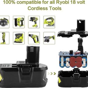 ARyee 6.0Ah 18V Li-ion Replacement Battery for Ryobi All 18V Lithium Battery P102 P103 P105 P107 P106 P108 P109 Ryobi ONE+ Cordless Power Tool