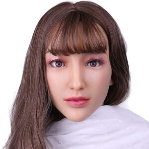 minaky soft silicone realistic female head mask hand-made face for crossdresser transgender costumes disguise 3g