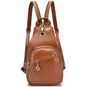 small leather convertible backpack sling purse shoulder bag for women