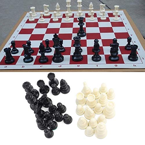 Chess Set,Plastic Chessmen Set International Chess Game Complete Chessmen Set(Large-75mm)