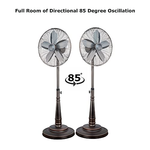 Optimus F-6218 Oscillating Stand Fan, Household, Bronze