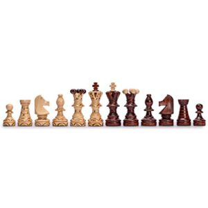 Husaria European International Wooden Chess Game Set - Ambassador - 21.7 Inches - Large-Size Chess Set with Handcrafted Chessmen and Felted Folding Board