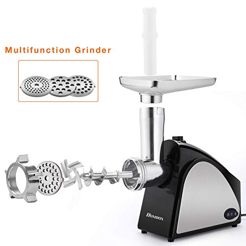 Homdox Electric Meat Grinder 2000W with 3 Grinding Plates, Food Grinder with Sausage & Kubbe Kit, Meat Mincer Food Grade Material ETL Approved for Home Use &Commercial