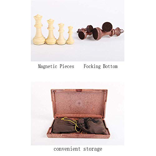 Magnetic Folding Chess Set,11"x 9.64" Portable Travel Chess Game Board Set,Magnetic Crafted Chess Pieces Storage with 2 Flannelette Bags,Perfect Kids Beginners and Adults