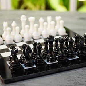 RADICALn 15 Inches Handmade Marble Black and White Weighted Full Chess Game Set with Storage Box Chess Sets for Adults