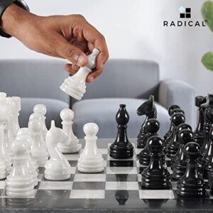 RADICALn 15 Inches Handmade Marble Black and White Weighted Full Chess Game Set with Storage Box Chess Sets for Adults