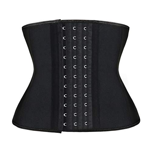 Atbuty Short Torso Waist Trainers Cincher Corset Underbust Body Shaper Latex Sport Girdle (Black (9'' Short Torso, 9 Steel Bones), XS)