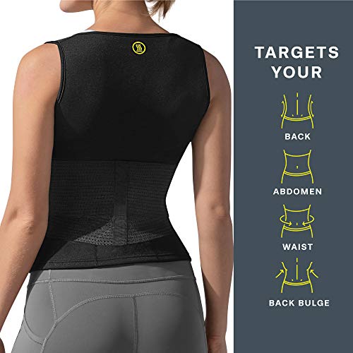 HOT SHAPERS Cami Hot Waist Cincher with Waist Trainer and Shaper for Women – Workout Sweat Vest – Sauna Suit for Slimming Weight Loss Workouts – an Hourglass Stomach Compression Girdle (Black, 2XL)