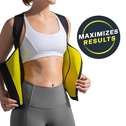 HOT SHAPERS Cami Hot Waist Cincher with Waist Trainer and Shaper for Women – Workout Sweat Vest – Sauna Suit for Slimming Weight Loss Workouts – an Hourglass Stomach Compression Girdle (Black, 2XL)