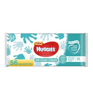 huggies baby wipes, all over clean, 3 refills with resealable tape top, 168ct