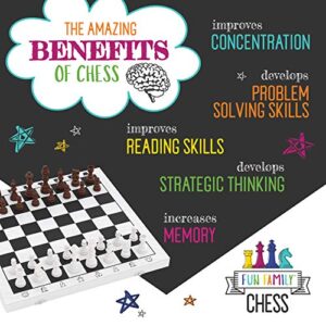 Fun Family Chess Set for Kids & Adults - Wooden Board Game for Learning Chess