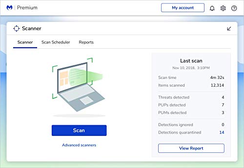 Malwarebytes 4.5 Latest Version 2022 Antivirus Software | Amazon Exclusive | 18 Months, 2 Devices (PC, Mac, Android) [software_key_card]