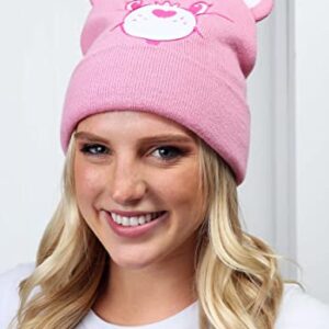 Adult Care Bears Cheer Bear Knit Hat Pink