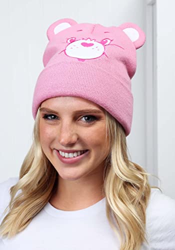 Adult Care Bears Cheer Bear Knit Hat Pink