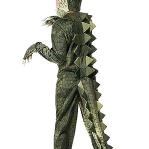 Kids Dangerous Alligator Costume Boys, Green Reptile Hooded Jumpsuit Halloween Outfit Small