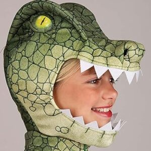 Kids Dangerous Alligator Costume Boys, Green Reptile Hooded Jumpsuit Halloween Outfit Small