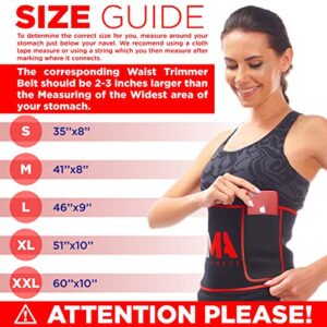 S LOMA Waist Trainer for Women and Men -Waist Trainer for Weight Loss - Six-Pack Abs Sweat Belt - Waist Trimmer Stomach Wrap - Bonus HOT Gel 20 mg & Meal Plan (Black, Small: 8" Width x 35" Length)