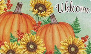 toland home garden 800496 welcome sunflowers fall door mat 18x30 inch pumpkin outdoor doormat for entryway indoor entrance