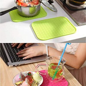 4PCS Premium Silicone Dish Drying Mat, Thicken Heat Resistant Mat Dish Draining Mat for Kitchen Sink Organizer Countertop Protection Trivet Each 8.76.3 inch