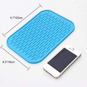 4PCS Premium Silicone Dish Drying Mat, Thicken Heat Resistant Mat Dish Draining Mat for Kitchen Sink Organizer Countertop Protection Trivet Each 8.76.3 inch