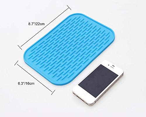 4PCS Premium Silicone Dish Drying Mat, Thicken Heat Resistant Mat Dish Draining Mat for Kitchen Sink Organizer Countertop Protection Trivet Each 8.76.3 inch