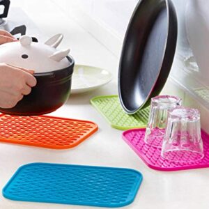 4PCS Premium Silicone Dish Drying Mat, Thicken Heat Resistant Mat Dish Draining Mat for Kitchen Sink Organizer Countertop Protection Trivet Each 8.76.3 inch