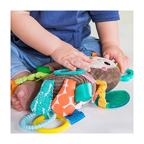 Bright Starts Sloth Plush Playful Pals Take-Along BPA-Free Stroller Baby Toy, Age Newborn+