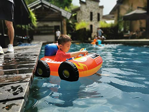 Big Summer Inflatable Fire Boat Pool Float for Kids with Built-in Squirt Gun, Inflatable Ride-on for Children Aged 3-7 Years