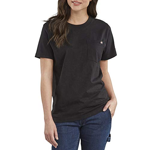 Dickies Women's Short Sleeve Heavyweight Pocket T-Shirt, Black, Medium