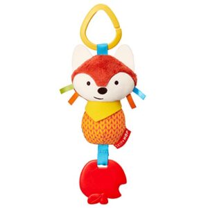 skip hop bandana buddies baby activity chime & teether stroller toy, fox