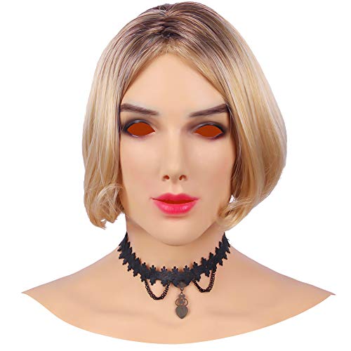 Minaky Hand-made Silicone Head Mask America Girl for Crossdresser Transgender Costumes Drag Queen