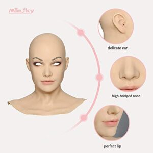 Minaky Hand-made Silicone Head Mask America Girl for Crossdresser Transgender Costumes Drag Queen