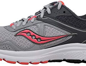 Saucony Women's Cohesion 10 Grey/Peach Running Shoe 9 M US