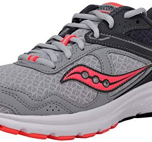 Saucony Women's Cohesion 10 Grey/Peach Running Shoe 9 M US