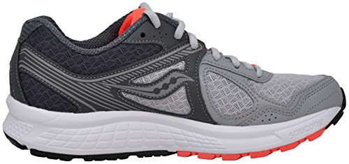 Saucony Women's Cohesion 10 Grey/Peach Running Shoe 9 M US