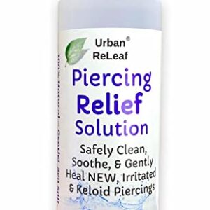 Urban ReLeaf Piercing Relief Solution ! Safely Clean, Soothe & Gently Heal New, Irritated and Keloid Piercings. 100% Natural Sea Salt, Tea Tree, Rosemary