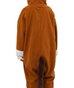 Brown Horse Cuddly Plush One Piece Pajamas Cosplay Costume for Kids 3t 4t 5t