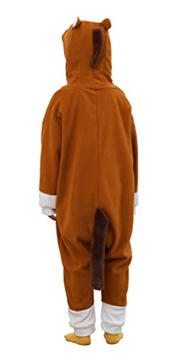 Brown Horse Cuddly Plush One Piece Pajamas Cosplay Costume for Kids 3t 4t 5t