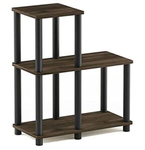 furinno turn-n-tube accent decorative shelf, columbia walnut/black