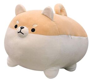 auspicious beginning stuffed animal shiba inu plush toy anime corgi kawaii plush dog soft pillow, plush toy gifts for boys girls(brown, 15.7")