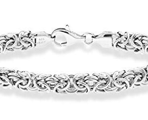 Miabella Italian 925 Sterling Silver Byzantine Bracelet for Women, Handmade in Italy (Length 7 Inches (Small))