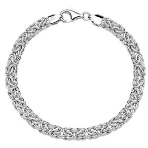 Miabella Italian 925 Sterling Silver Byzantine Bracelet for Women, Handmade in Italy (Length 7 Inches (Small))